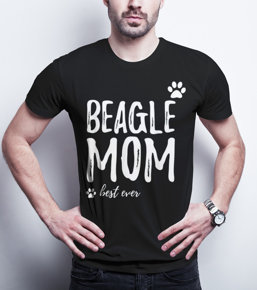BEAGLE MOM Best Ever Paw Print Funny For Dog T-Shirt