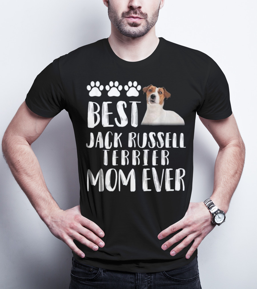 Best Jack Russell Terrier Mom Ever Paw Prints Dog T-Shirt