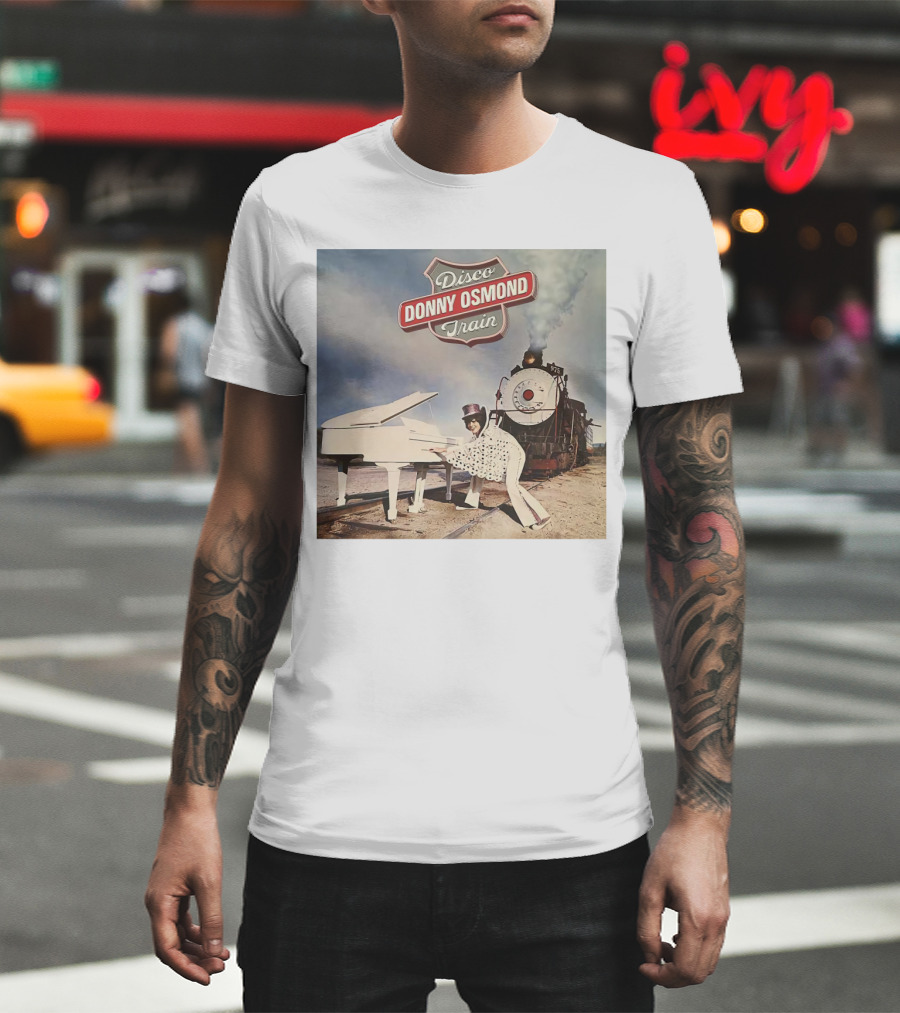 Donny Osmond Disco Train Piano And Steam Engine Scene T-Shirt