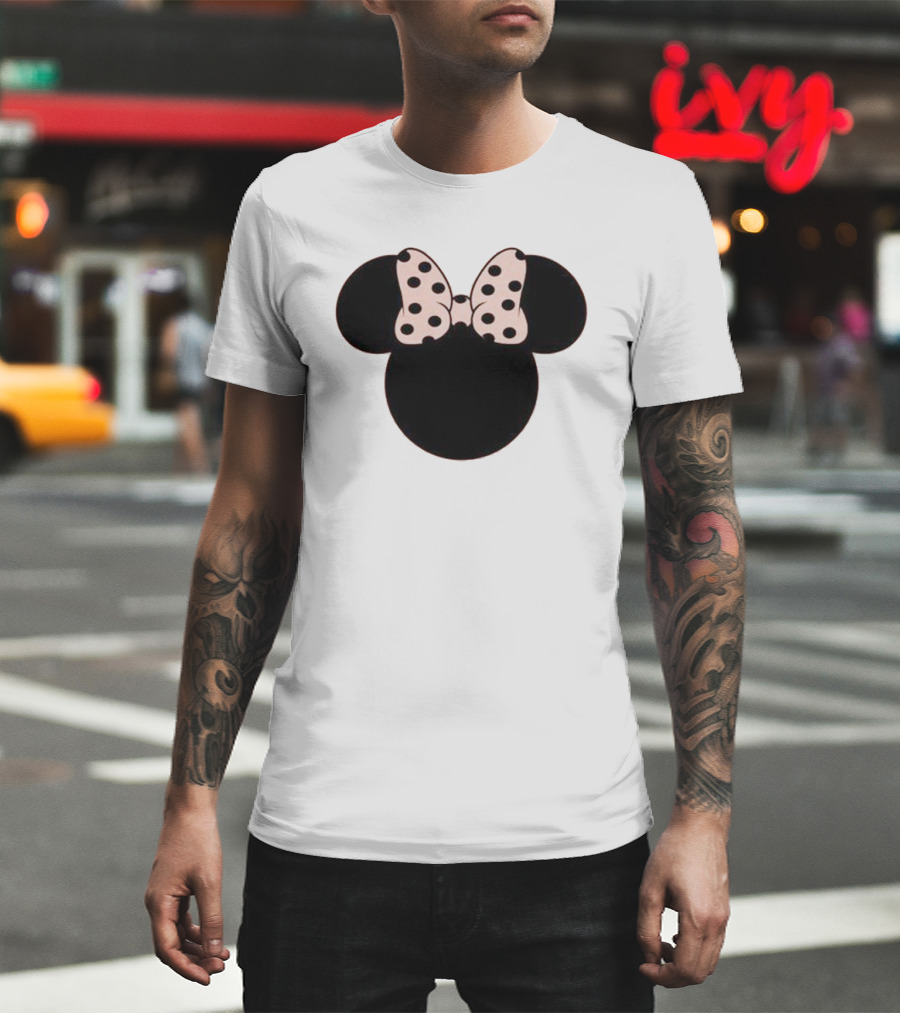 Minnie Mouse Polka Dot Bow Disney Women's Kid's T-Shirt