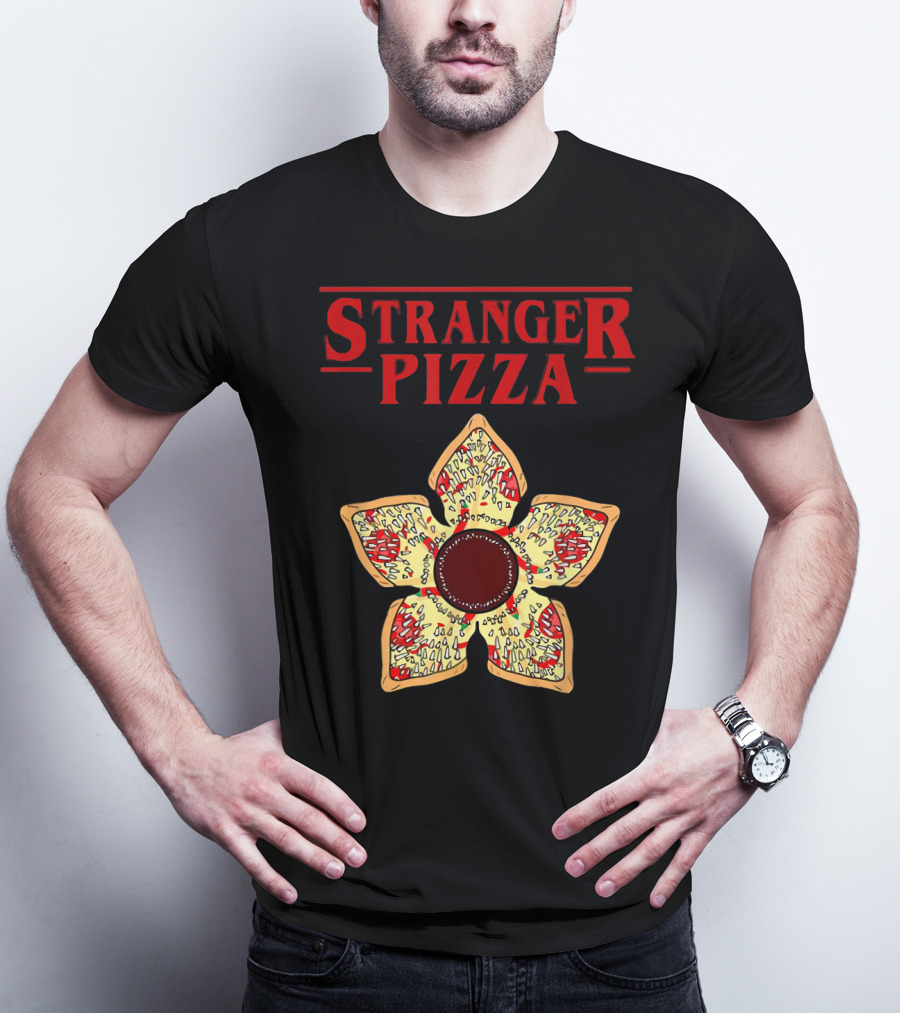 Stranger Pizza Funny Parody Upside Down Monster Slice T-Shirt