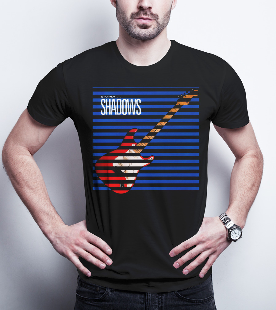 Simply Shadows Electric Guitar With Stripes T-Shirt