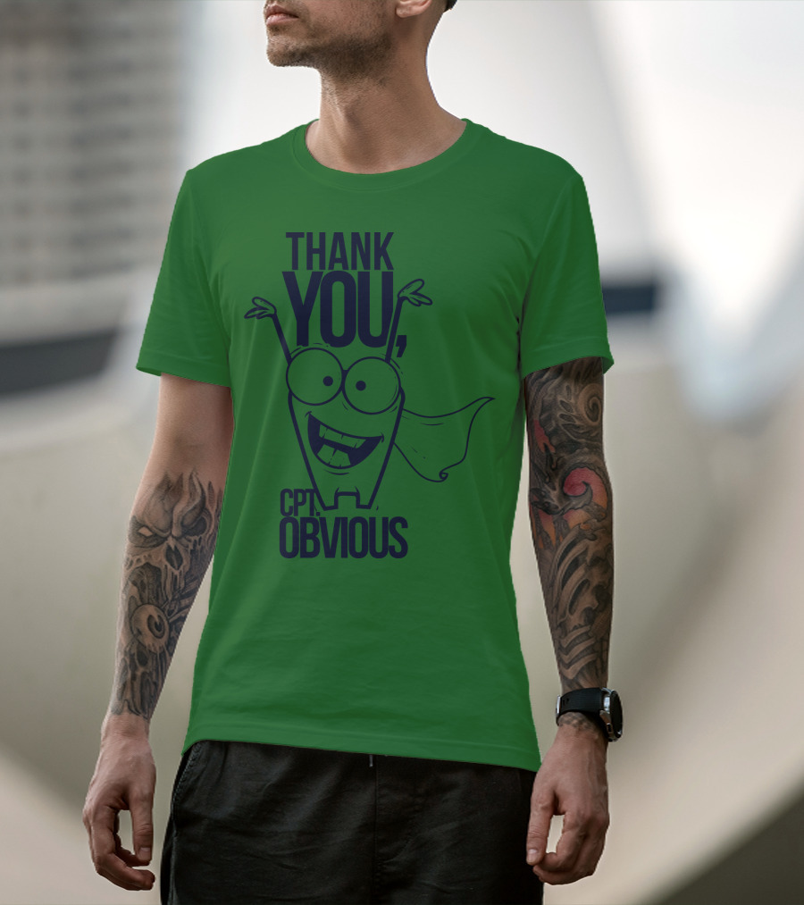 Thank You Cpt Obvious Superhero Cartoon T-Shirt