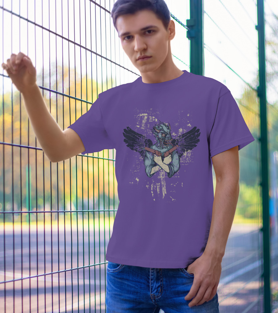 THE CHIM Winged Creature With Shielded Arms T-Shirt