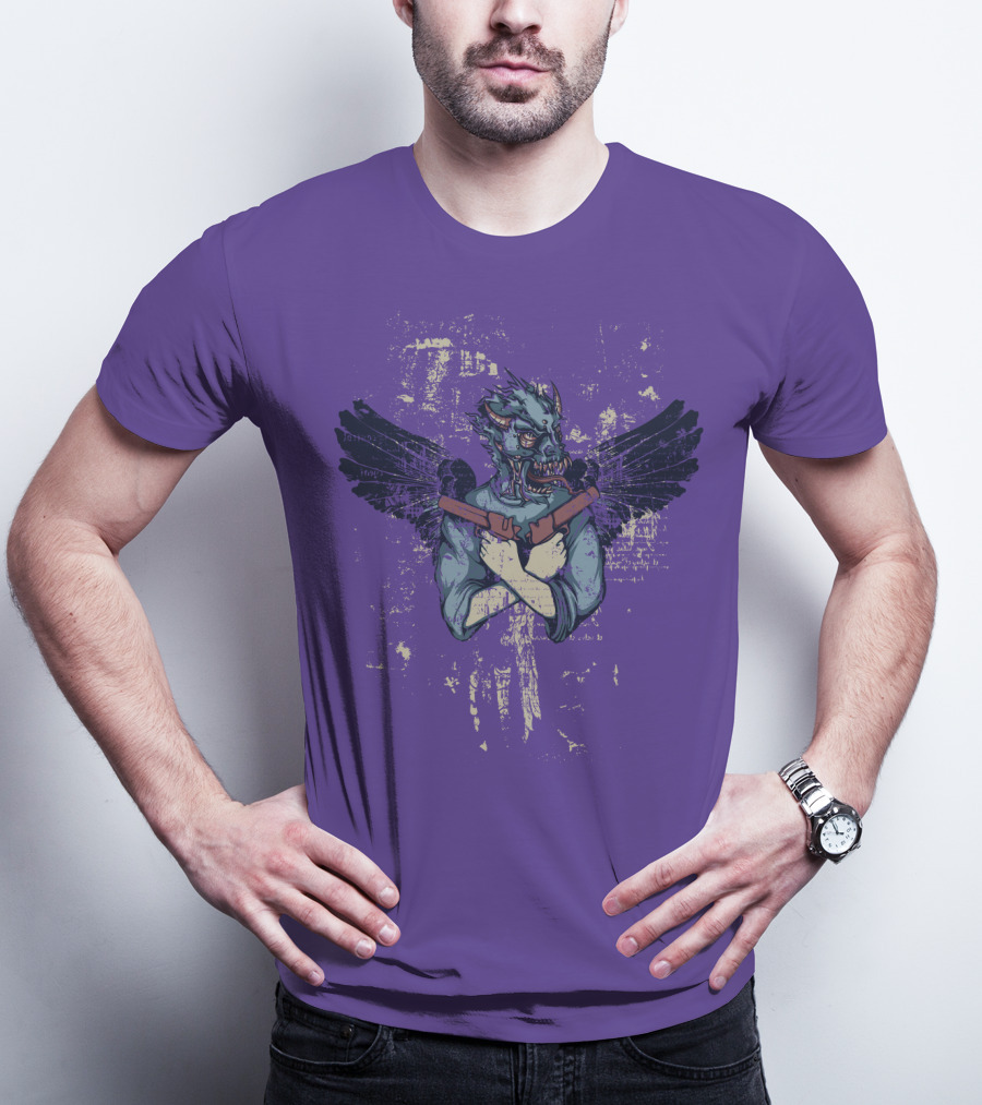THE CHIM Winged Creature With Shielded Arms T-Shirt