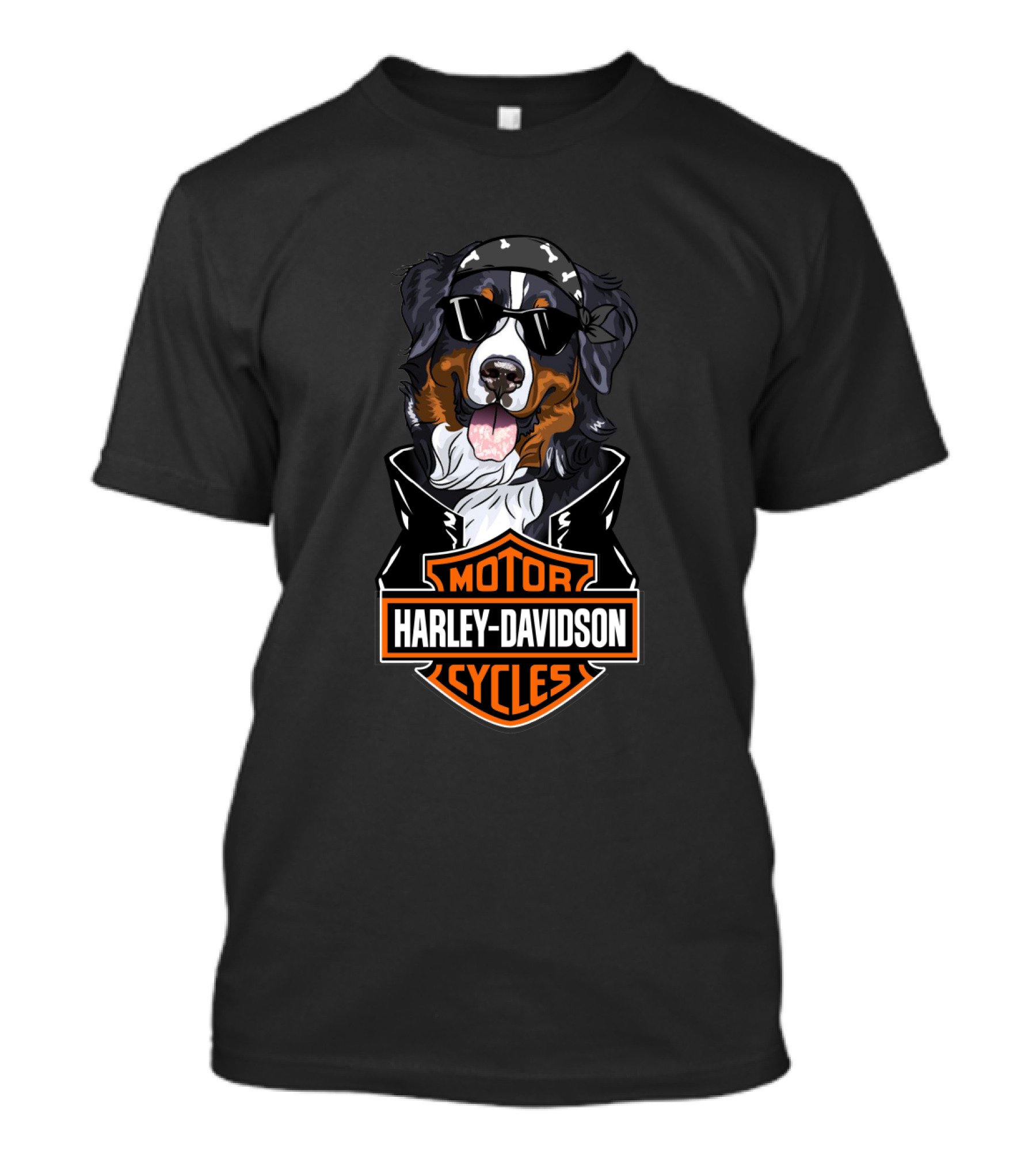 Harley Davidson Bernese Mountain Dog Motorcycle Cycles T-Shirt
