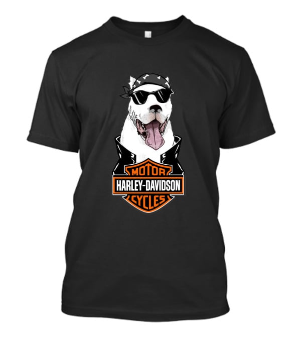 Dogo Argentino Biker Harley Davidson Motor Cycles T-Shirt