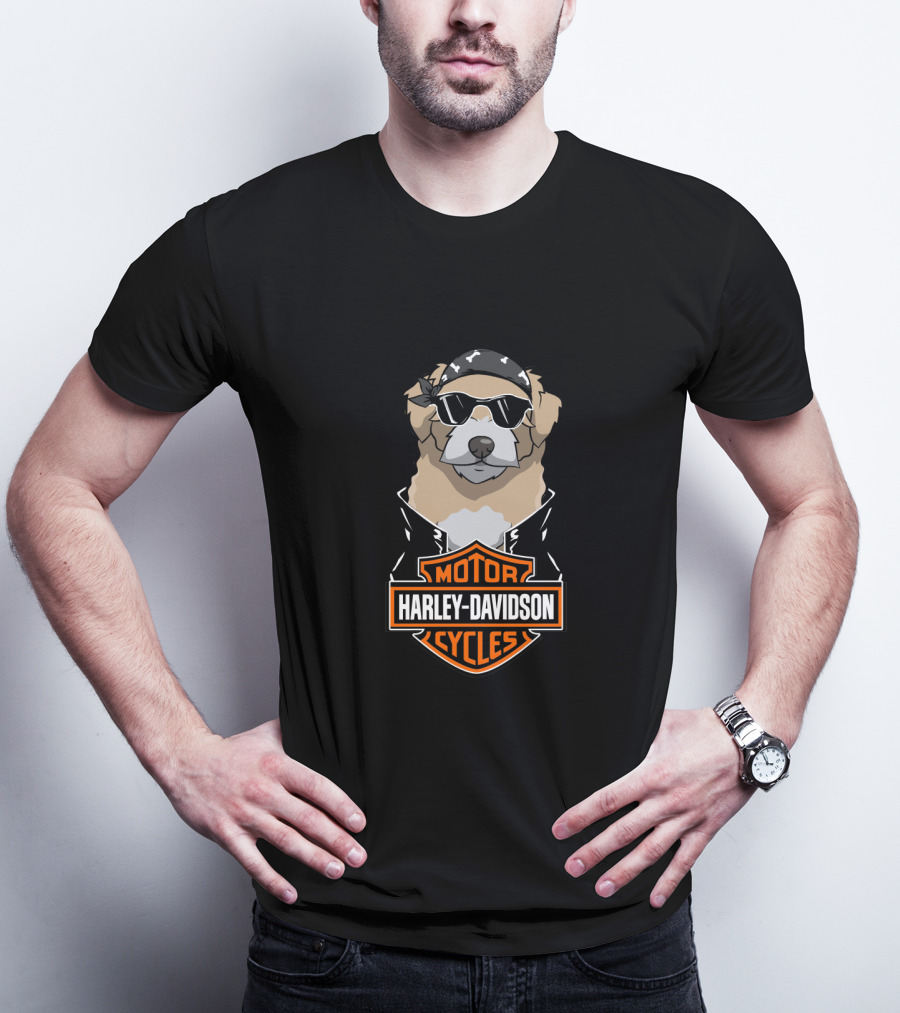 Maltipoo Biker Harley Davidson Motor Cycles Iconic Style T-Shirt