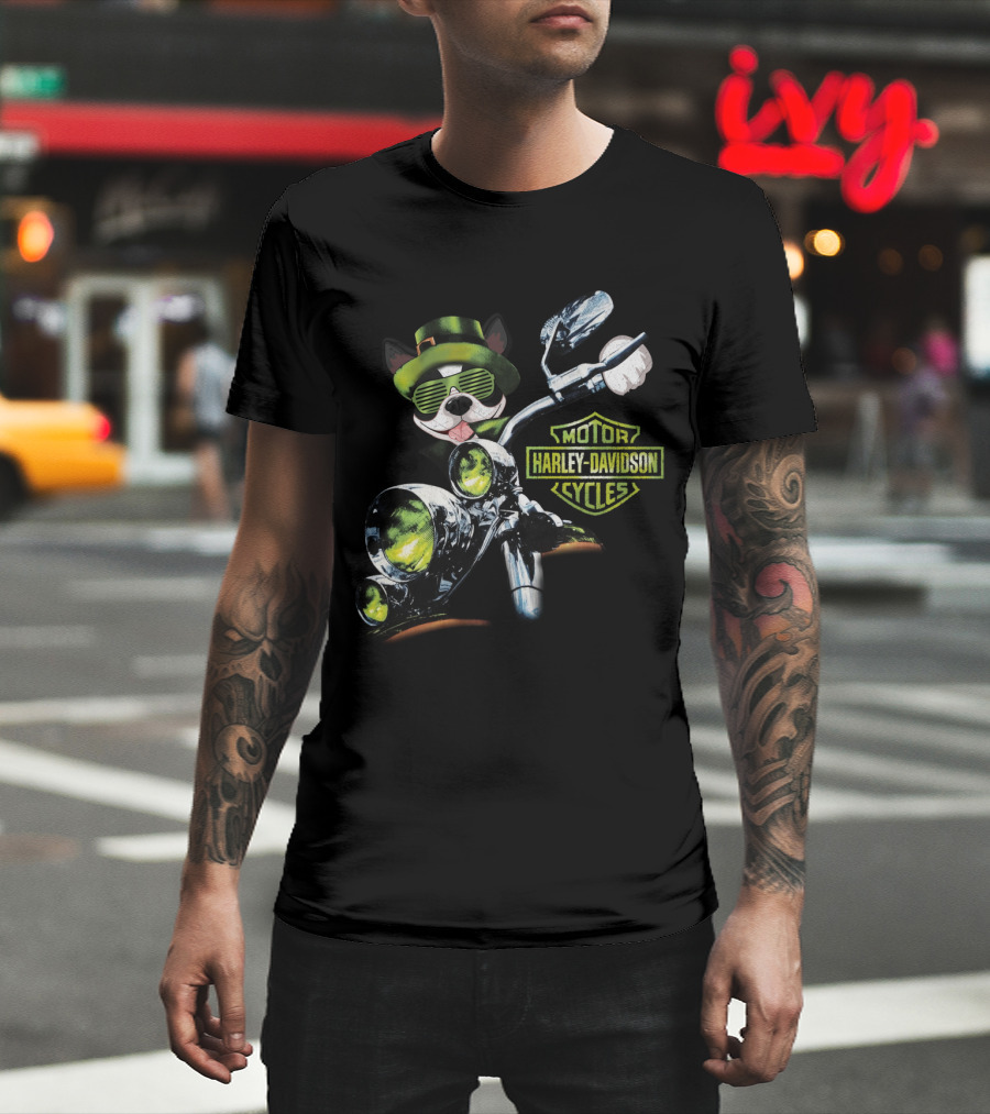 Boston Terrier Harley Davidson Motorcycles 18Hd T-Shirt