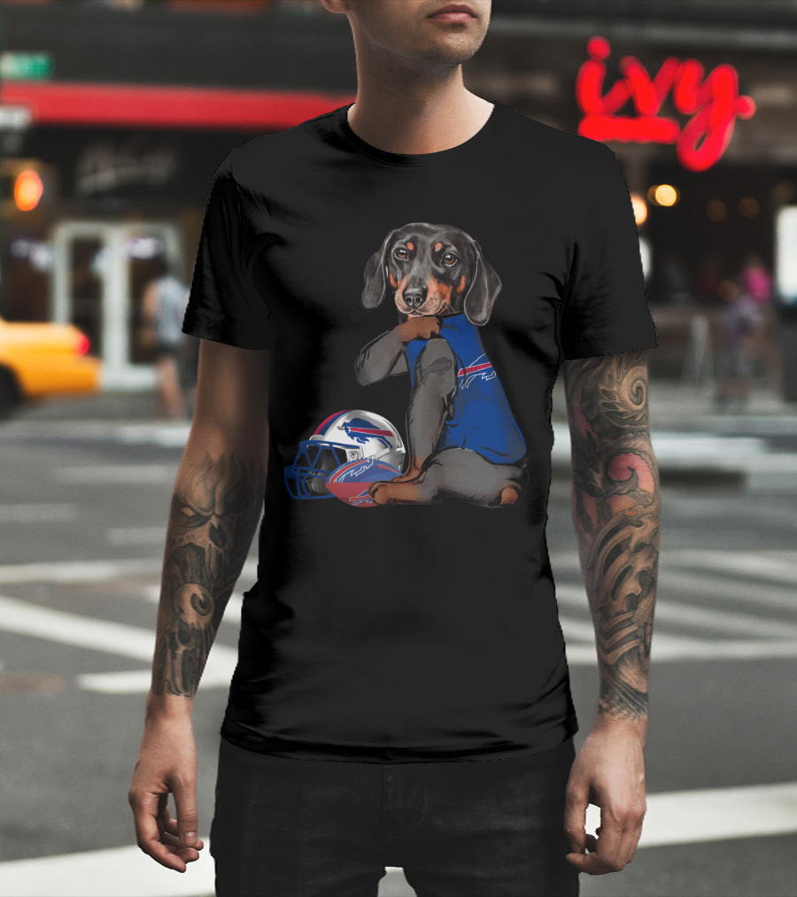Buffalo Bills Dachshund With Helmet And Jersey T-Shirt
