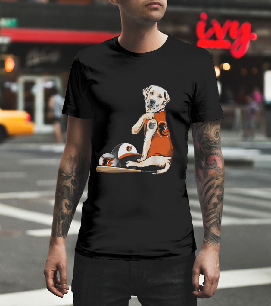 Yellow Labradors Baltimore Orioles Baseball Retriever T-Shirt