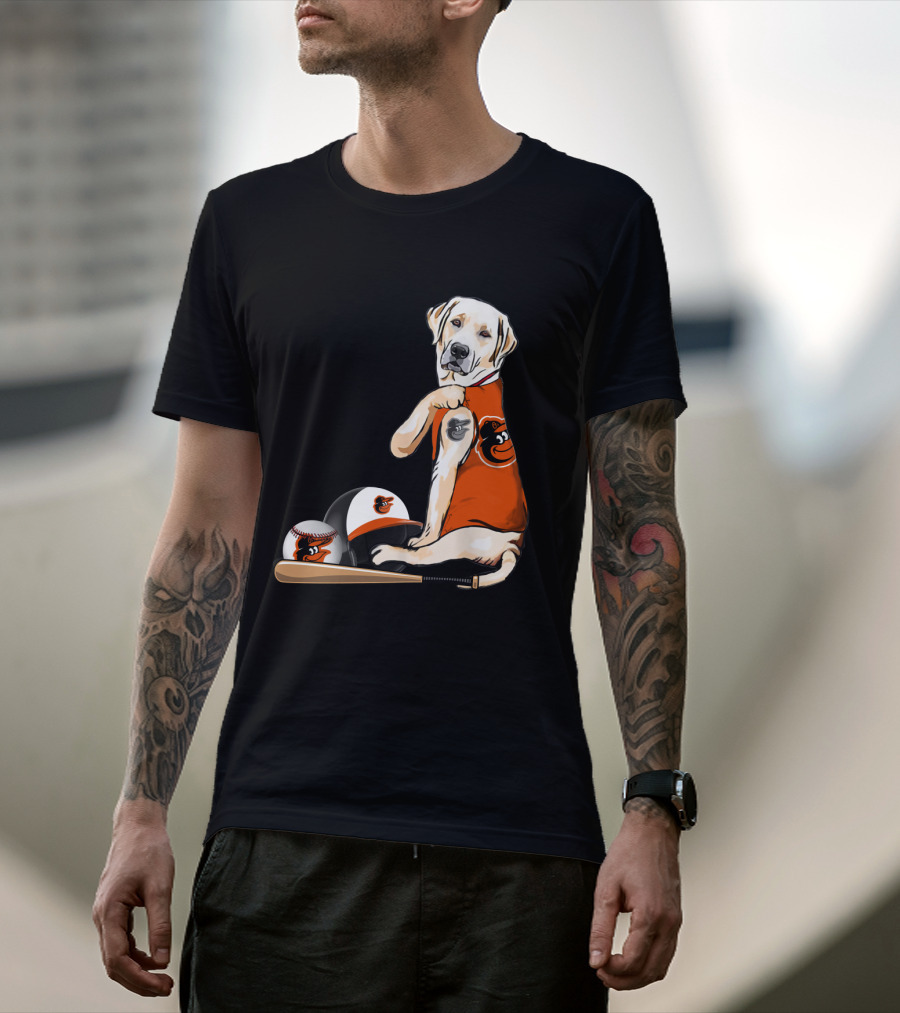 Yellow Labradors Baltimore Orioles Baseball Retriever T-Shirt