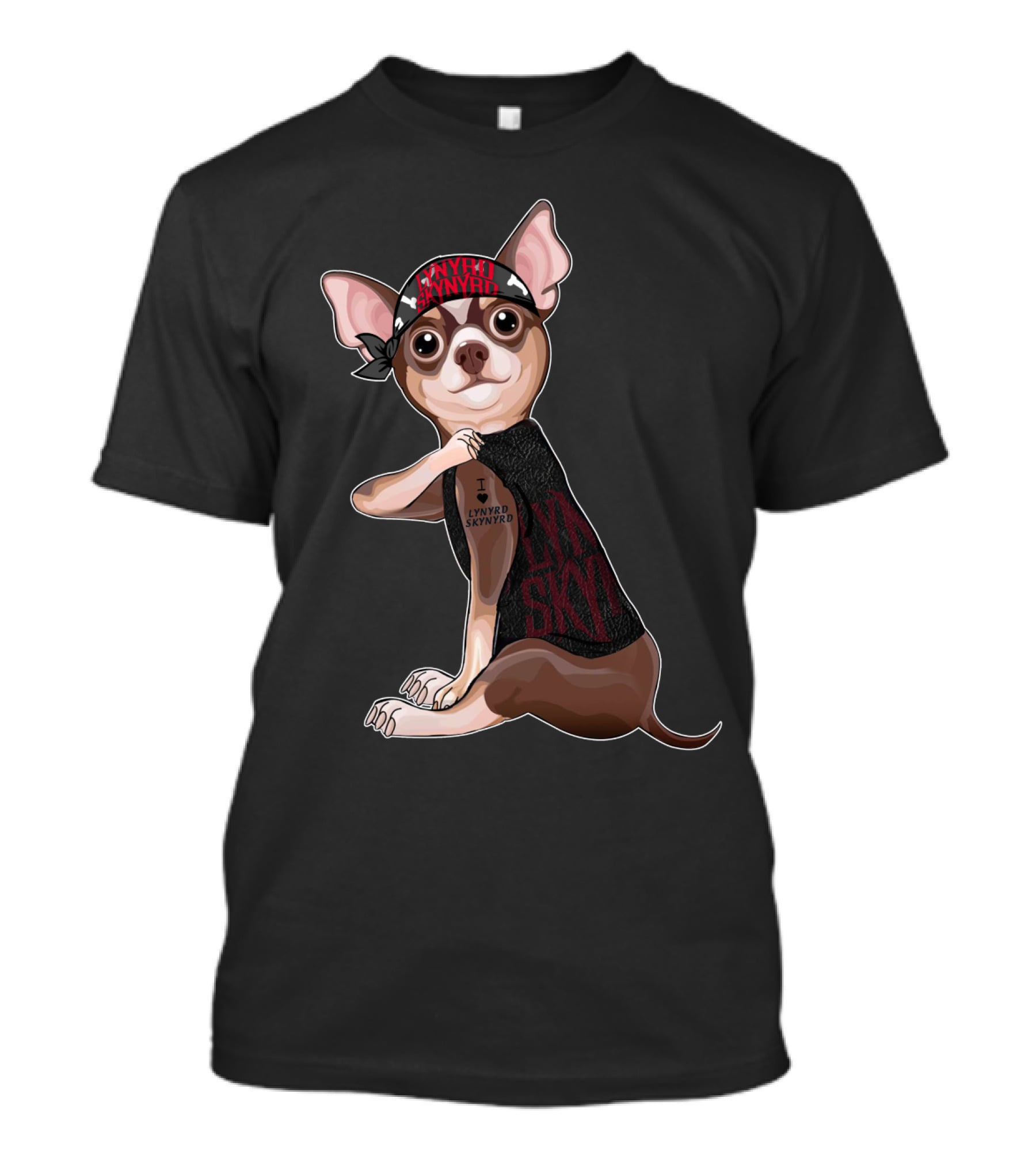 Lynyrd Skynyrd Bandana Chihuahua Wearing I Love Lynyrd Skynyrd Outfit T-Shirt