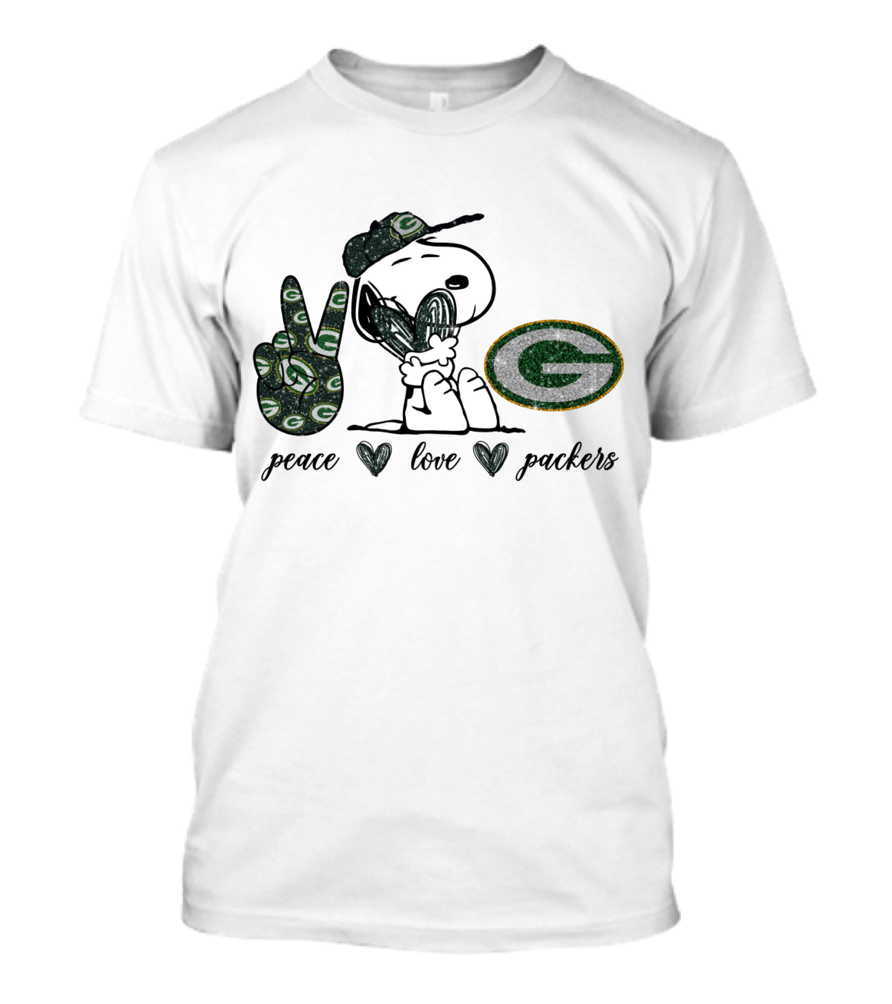 Peace Love Packers Snoopy Green Bay T-Shirt