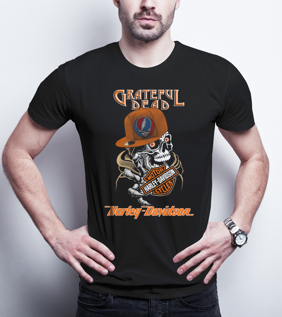 Grateful Dead Skull Harley Davidson Motorcycles T-Shirt