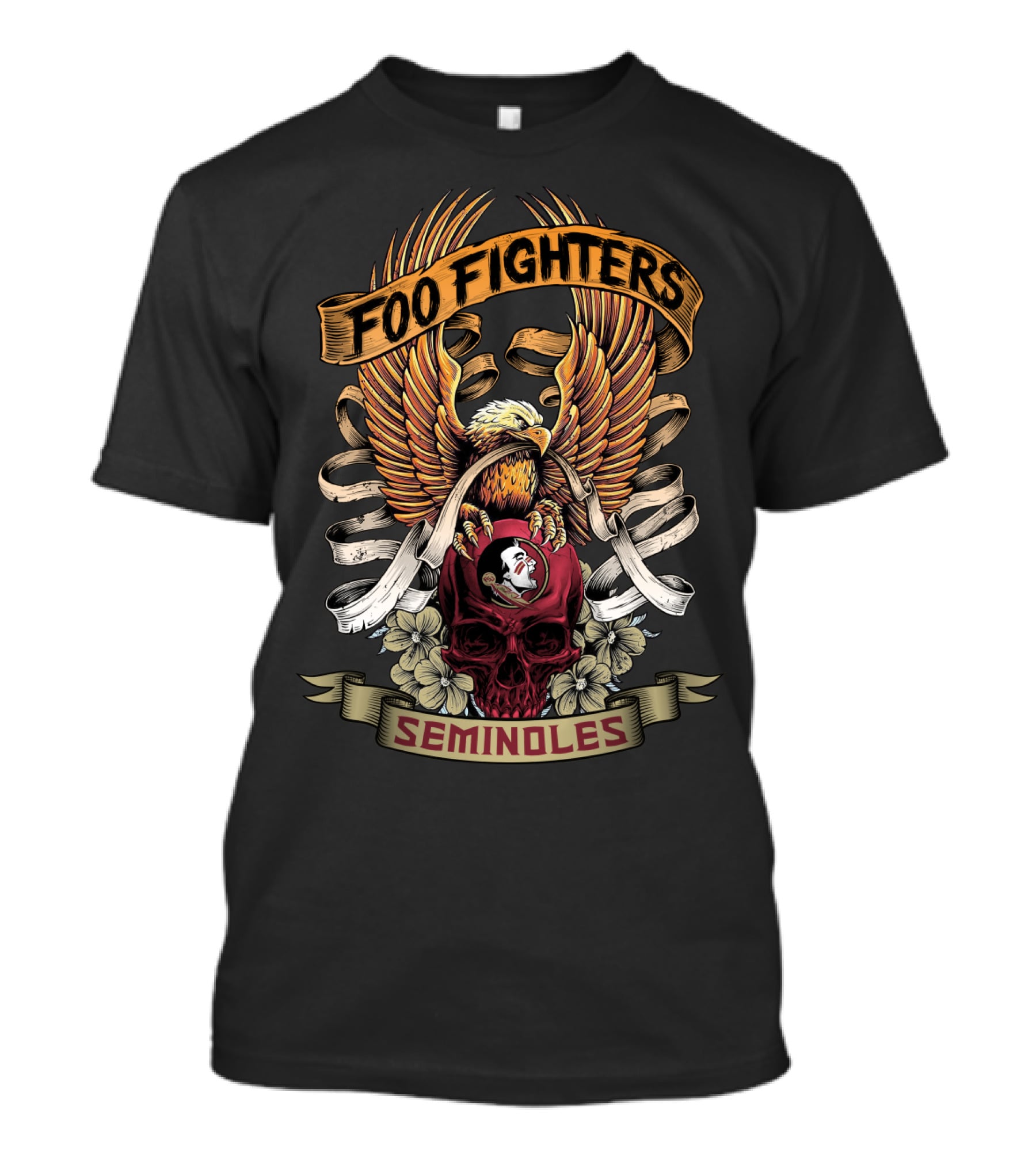 Foo Fighters Seminoles Eagle Skull T-Shirt