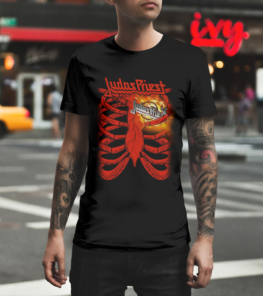 Judas Priest Flaming Ribcage T-Shirt