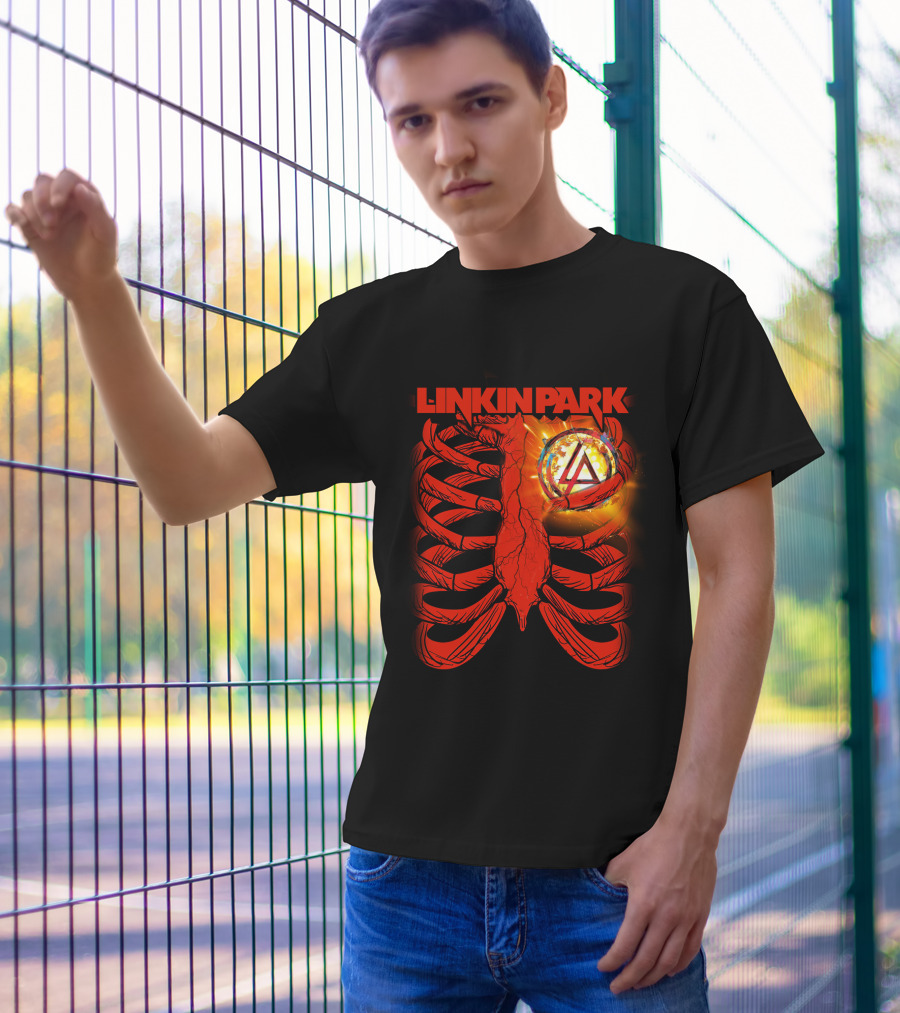 LINKIN PARK Fiery Ribcage Emblem T-Shirt