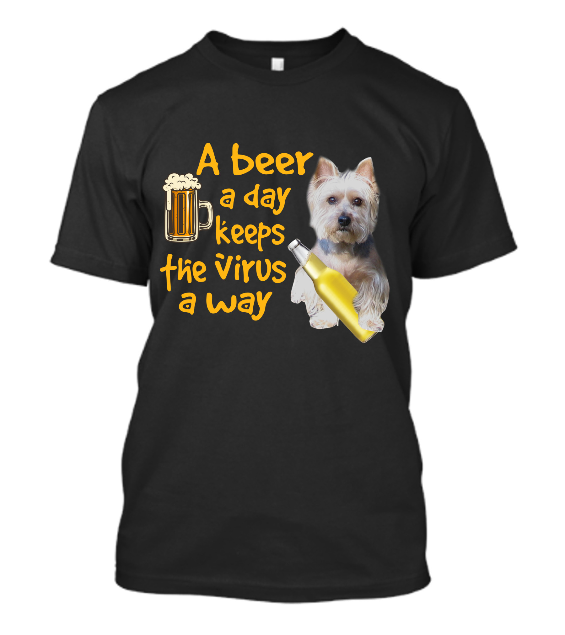 A Beer A Day Keeps The Virus Away Funny Westie And Beer T-Shirt