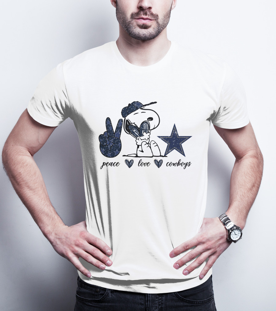 Peace Love Dallas Cowboys Snoopy Star T-Shirt