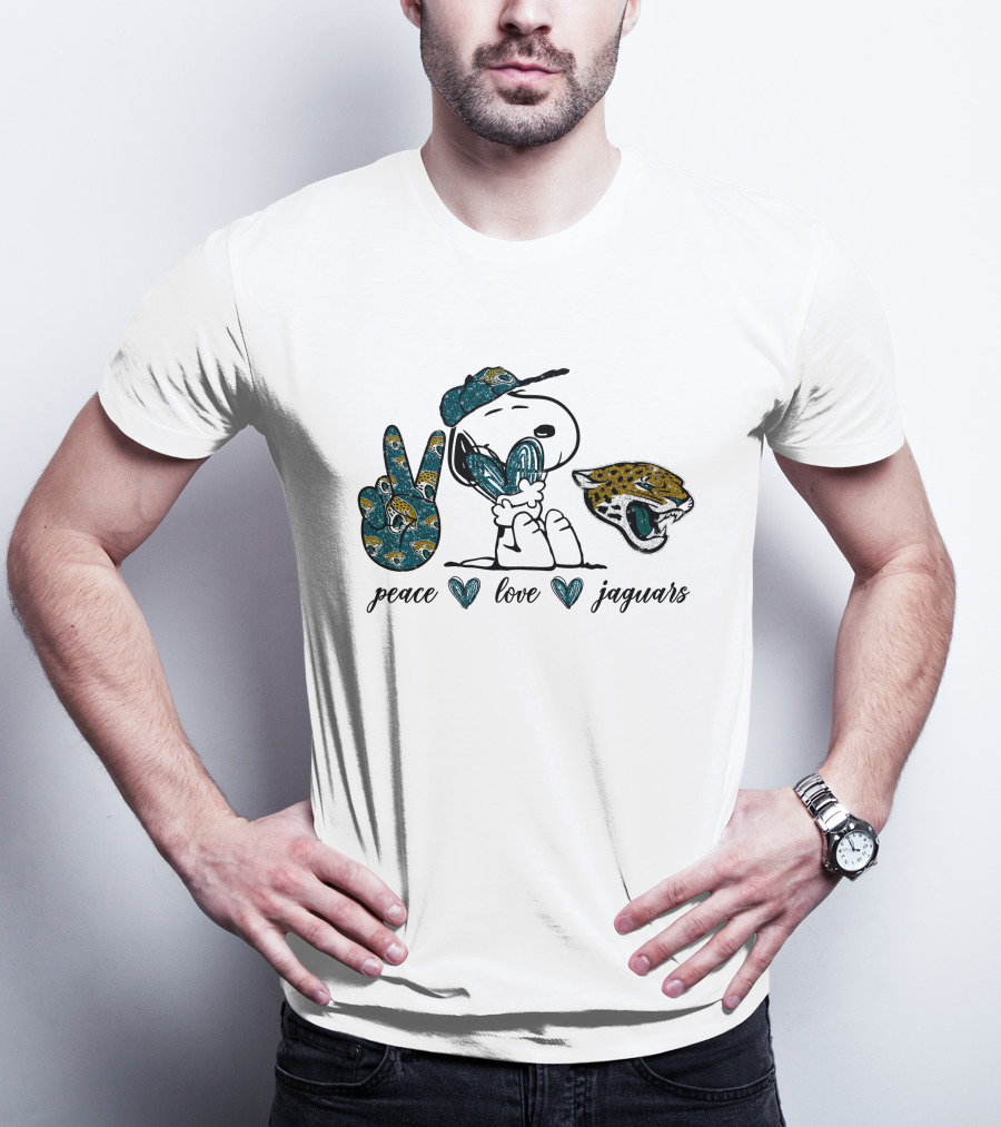 Peace Love Jacksonville Jaguars Snoopy T-Shirt