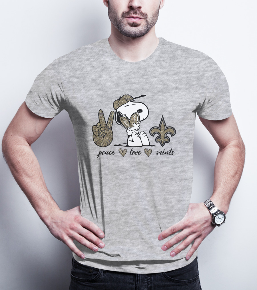 Peace Love Snoopy Fleur-de-lis Saints T-Shirt