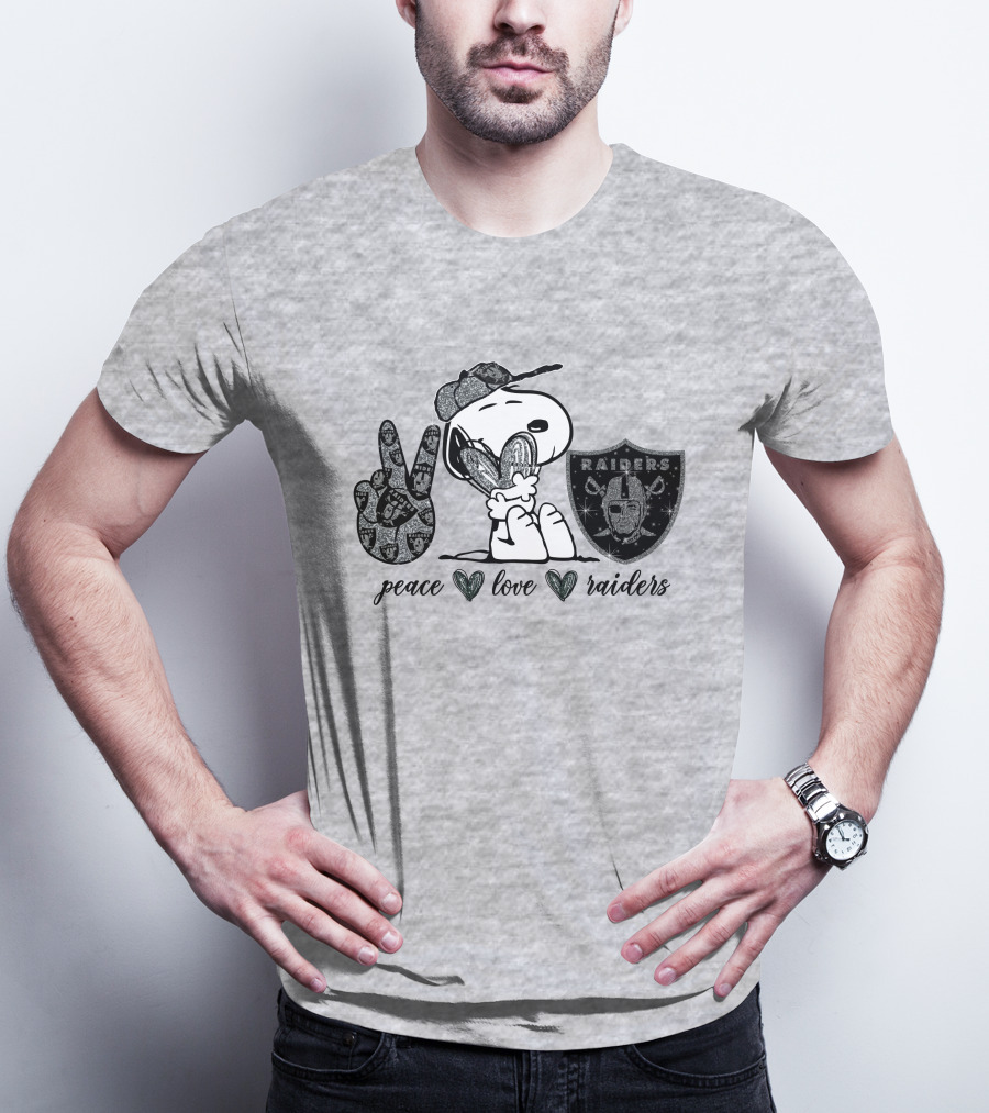 Peace Love Raiders Snoopy NFL Team T-Shirt
