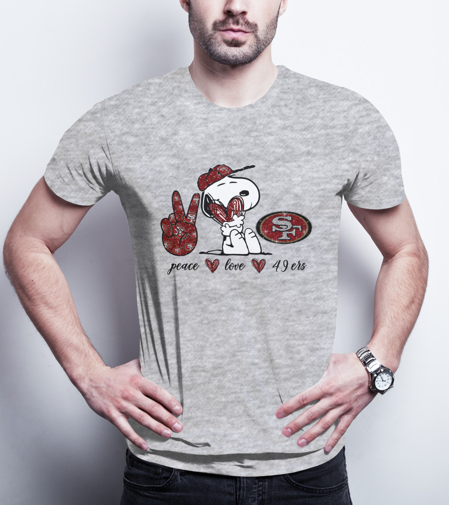 Peace Love San Francisco 49ers Snoopy SF T-Shirt