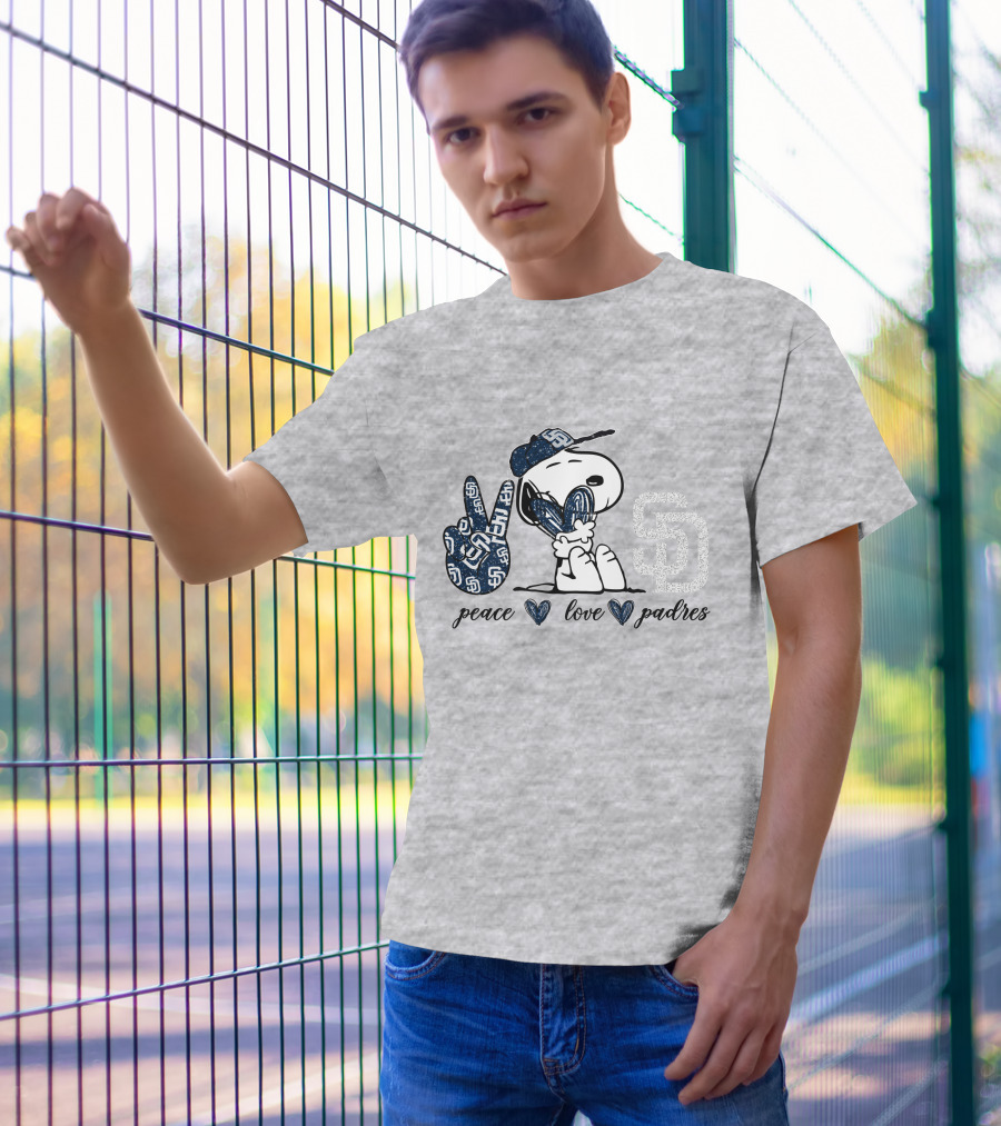 Peace Love San Diego Padres Snoopy SD T-Shirt
