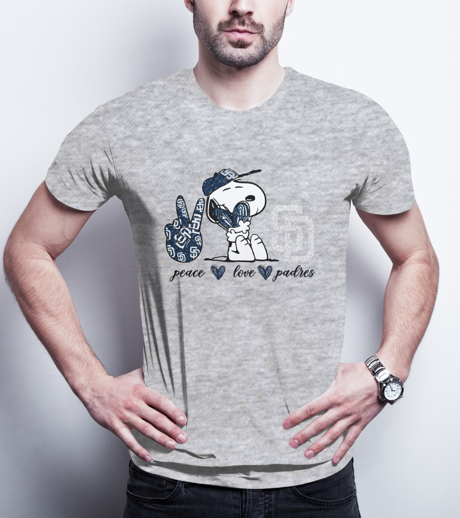 Peace Love San Diego Padres Snoopy SD T-Shirt