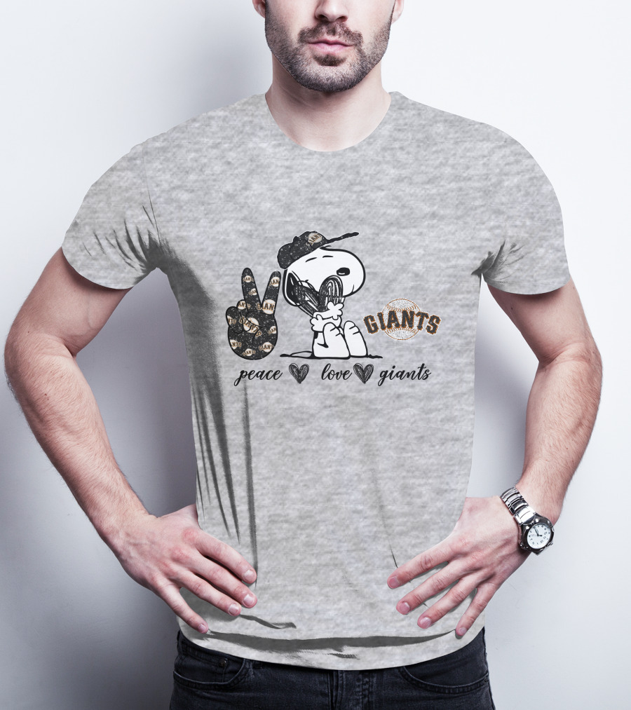 Peace Love San Francisco Giants Snoopy T-Shirt