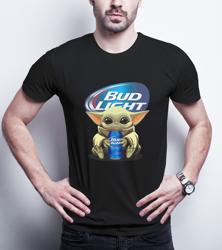 Yoda Baby Holding Bud Light Can With Bud Light T-Shirt