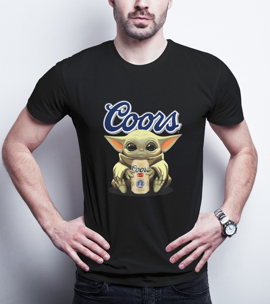 Coors Baby Yoda Holding Coors Banquet Beer Can T-Shirt
