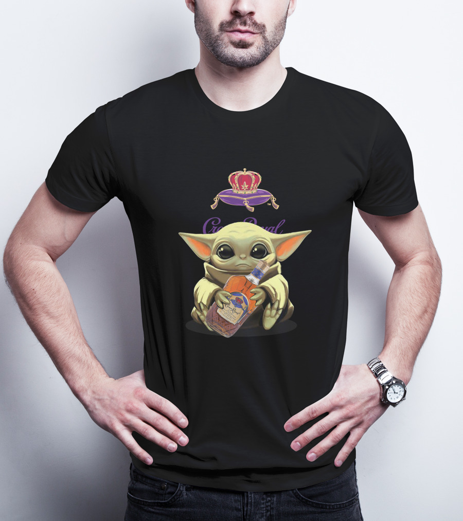 Yoda Holding Crown Royal Bottle T-Shirt