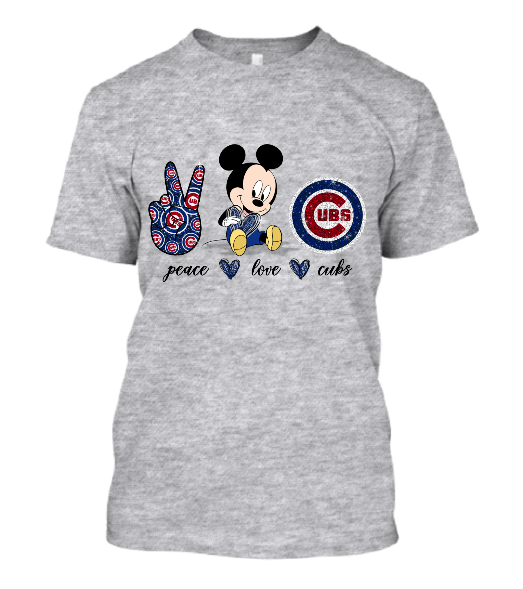 Mickey Mouse Peace Love Cubs T-Shirt