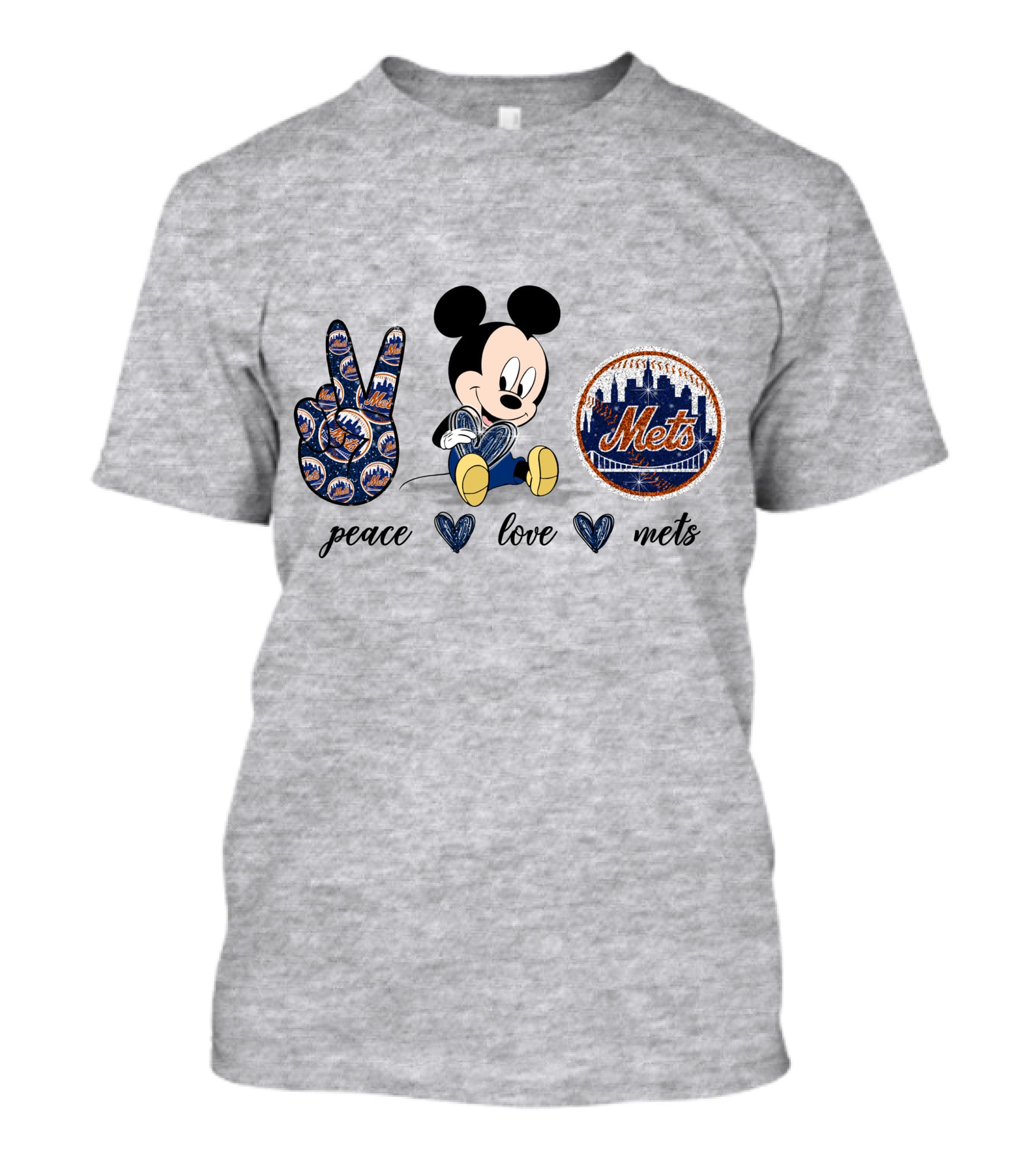 Peace Love Mickey Mouse New York Mets T-Shirt