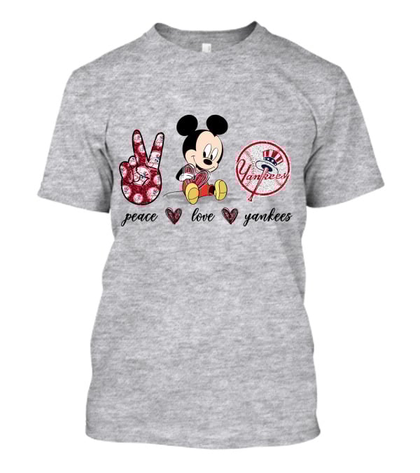 Peace Love Yankees Mickey Mouse T-Shirt