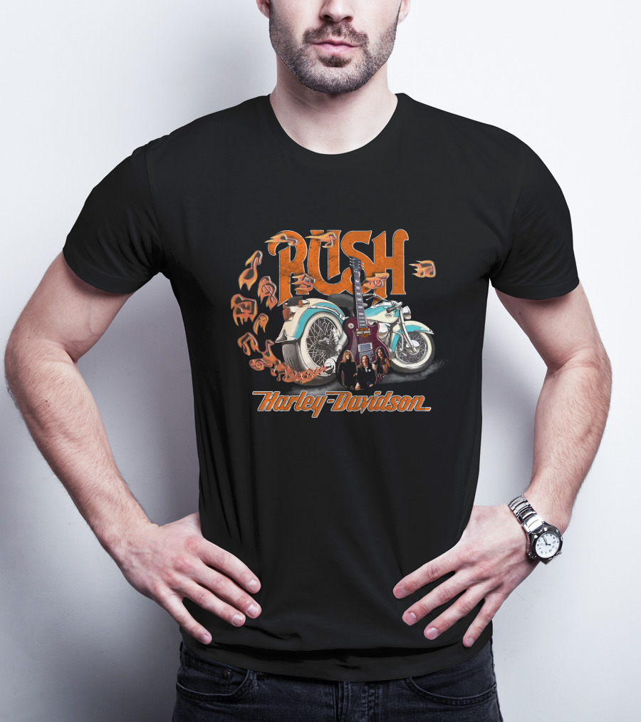 Rush Harley Davidson Motorcycle Guitar 20Hdm Classic Fusion T-Shirt