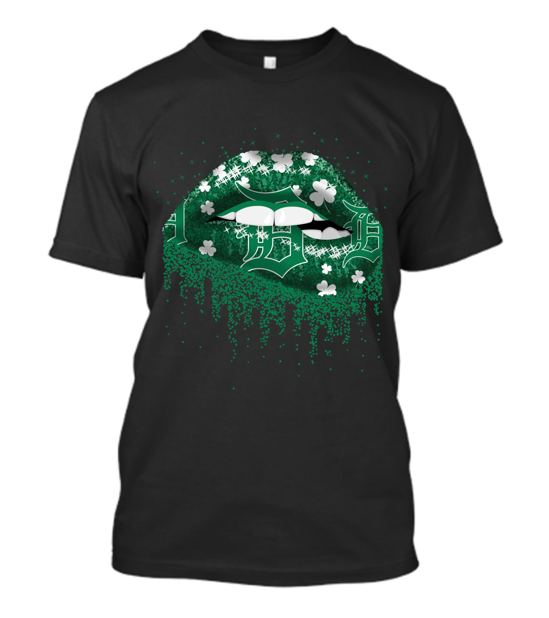 Detroit Tigers Green Lips Clover T-Shirt