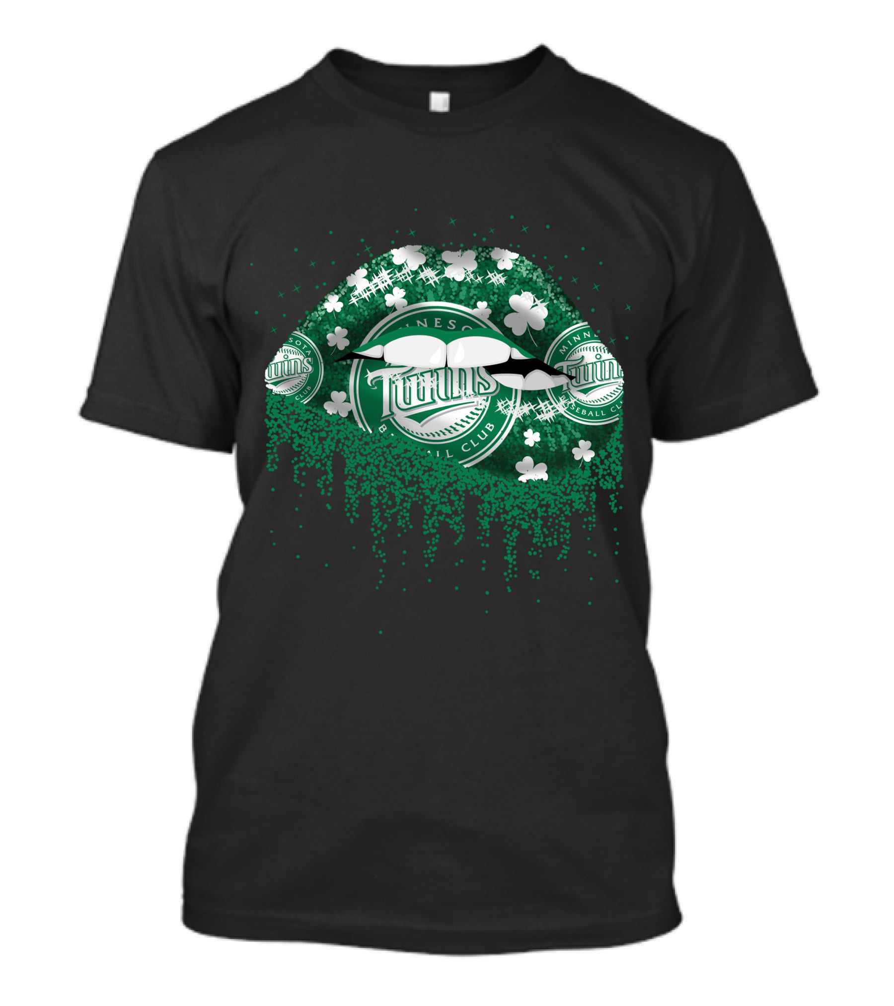 Minnesota Twins Green Clover Baseball Club Mouth T-Shirt