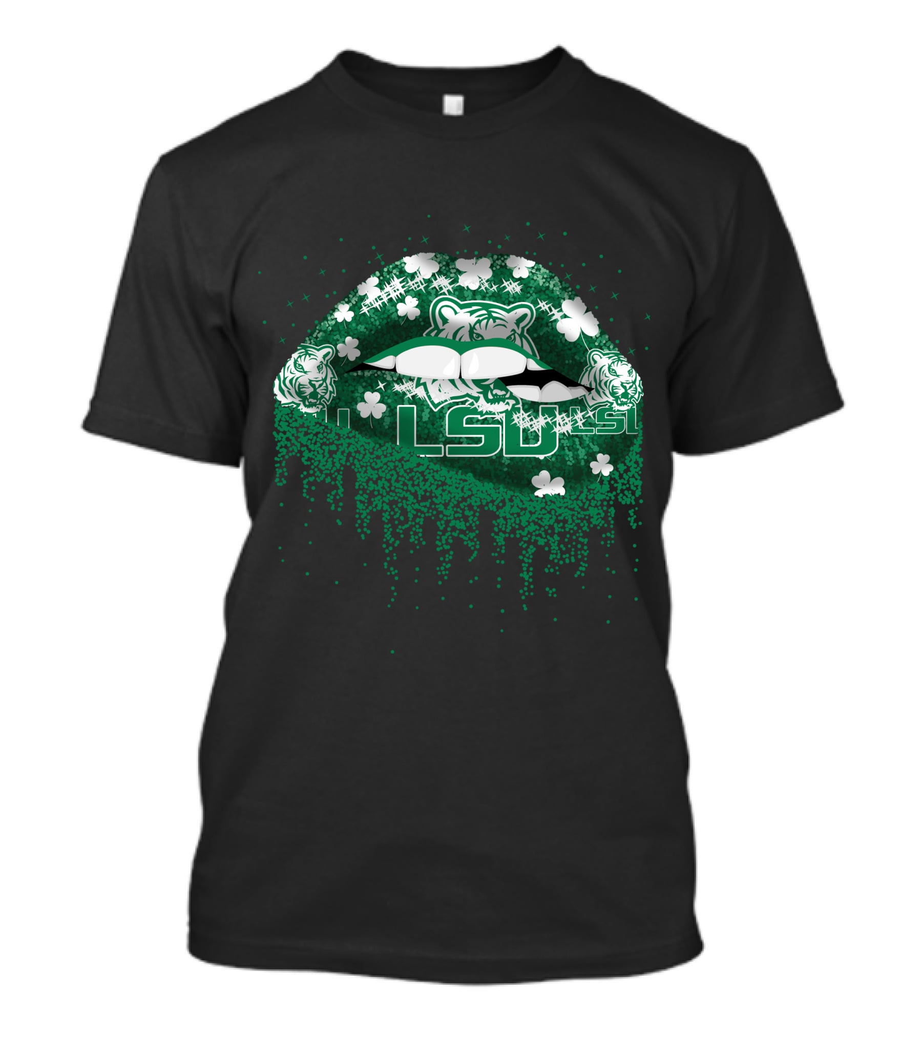 LSU Tigers Shamrock Lips T-Shirt