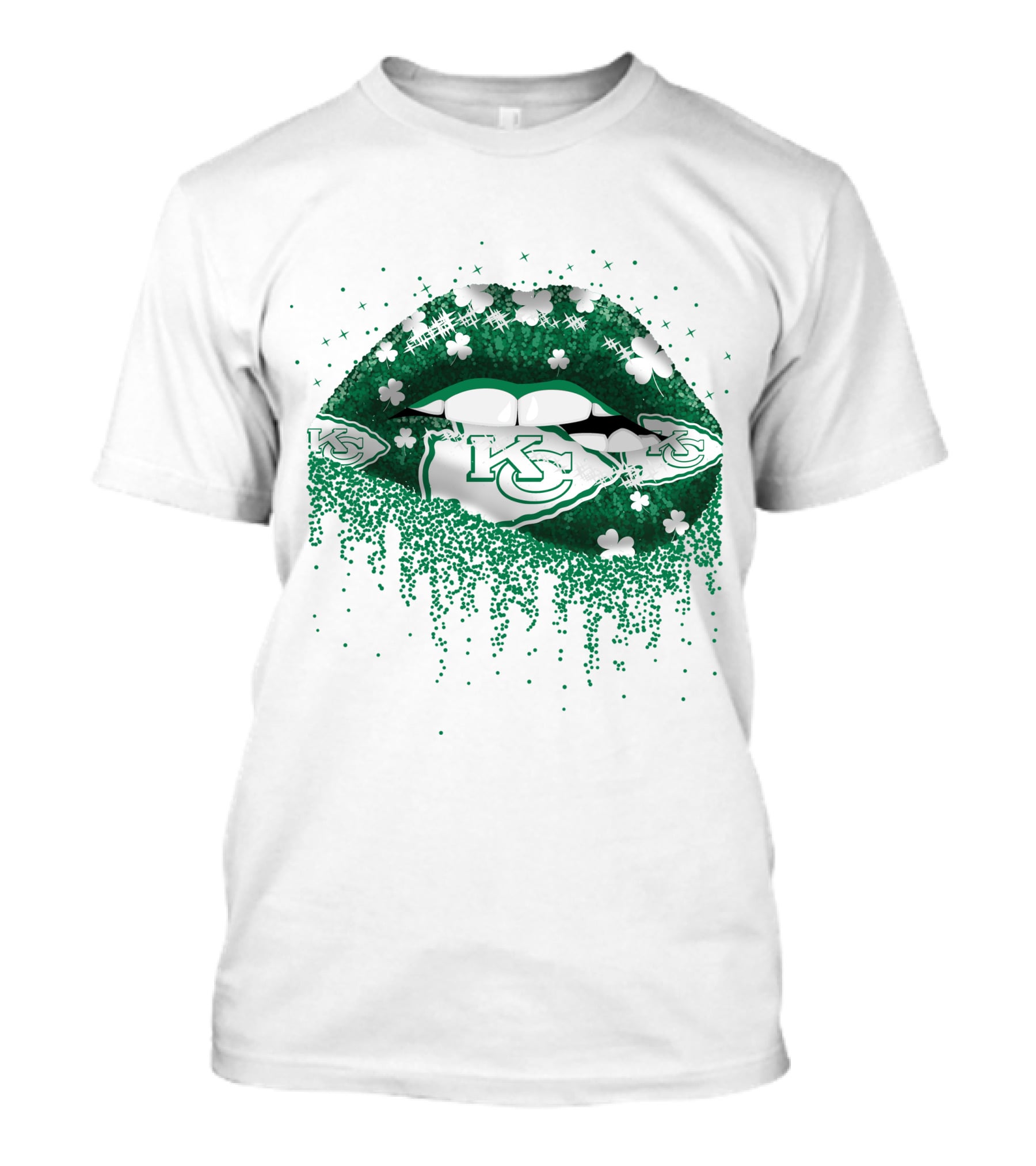KC Chiefs Clover Lips St. Patrick's Day T-Shirt