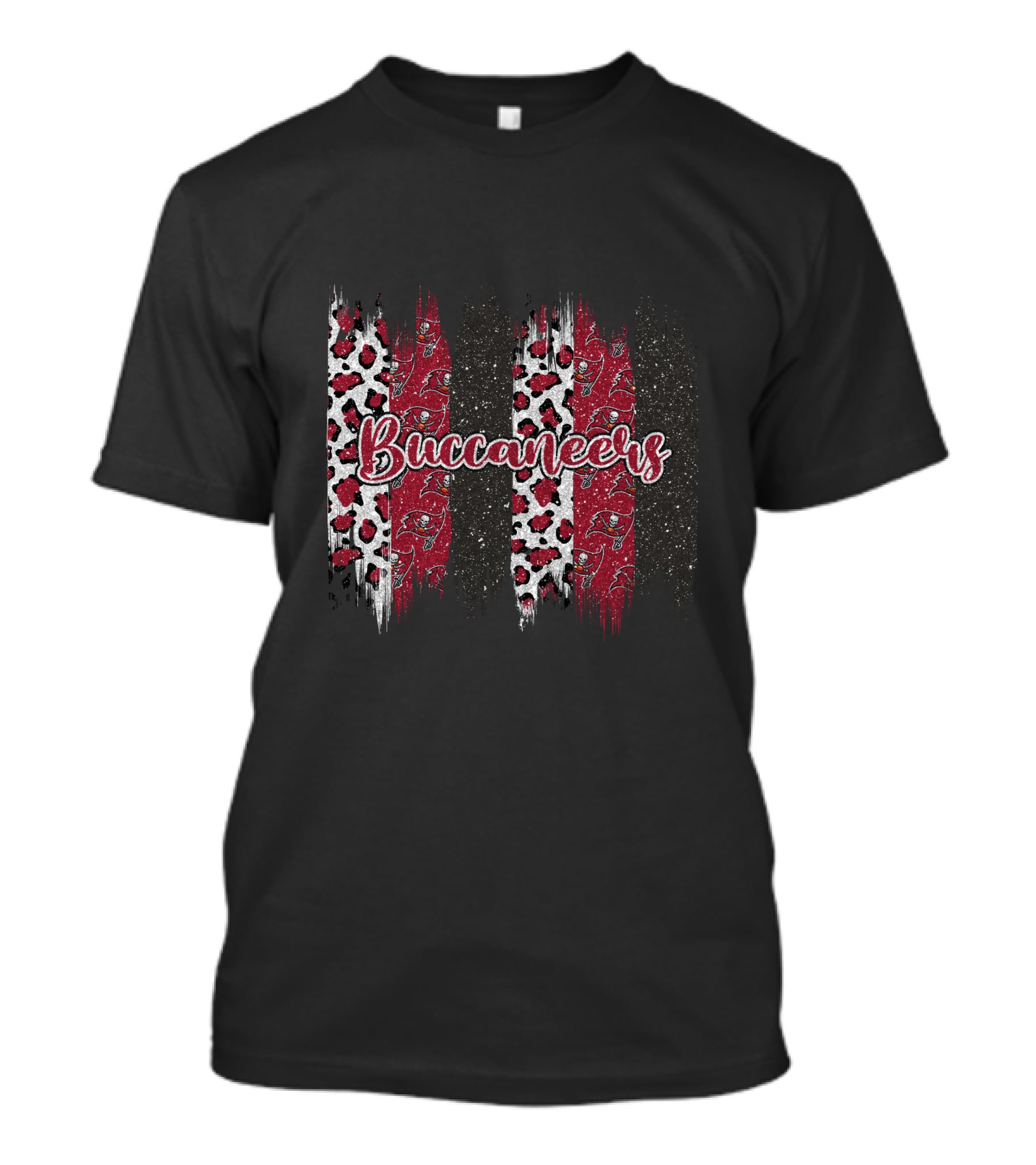 Buccaneers Leopard Glitter Brushstroke Tampa Bay T-Shirt