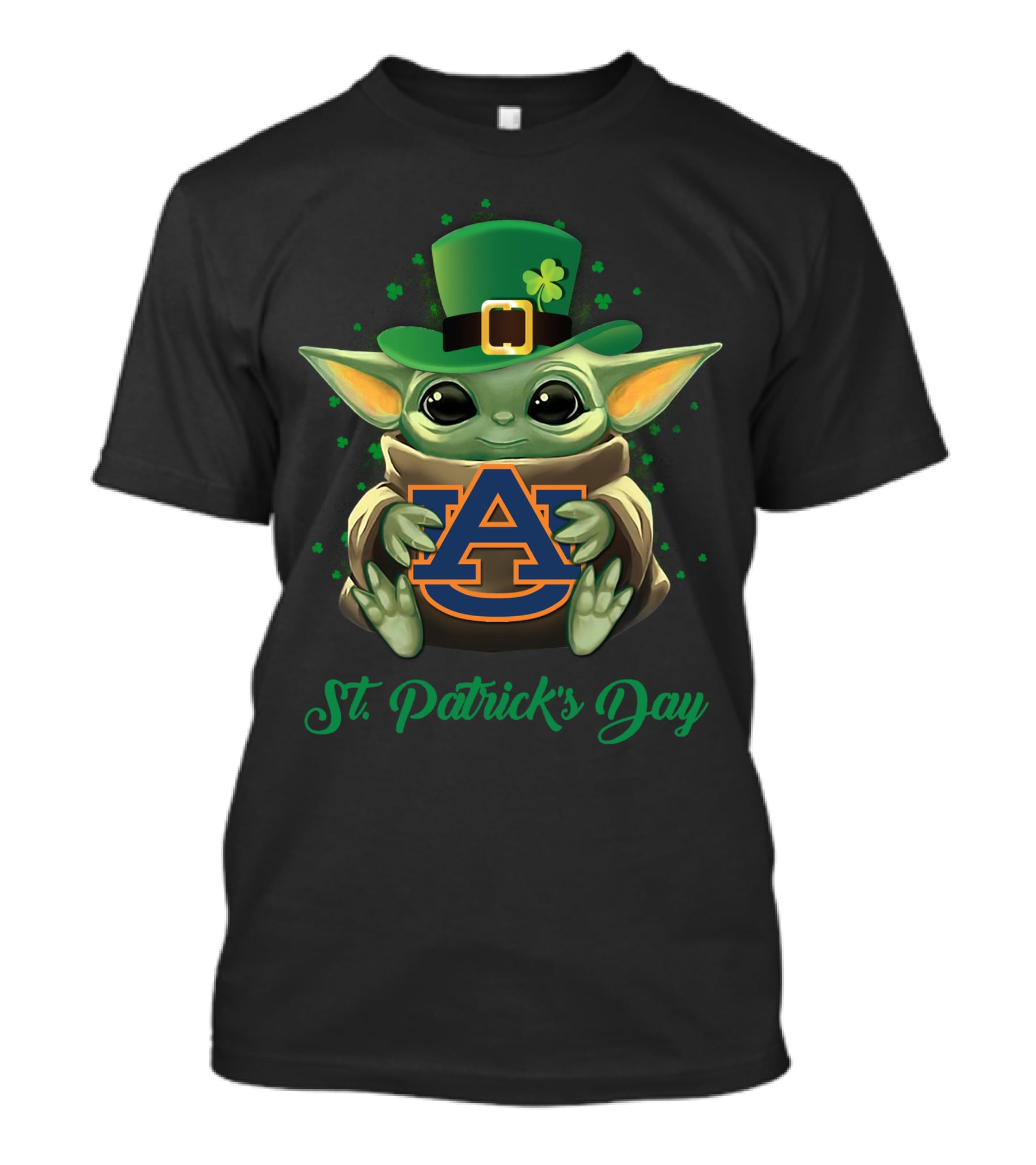 Auburn Tigers Baby Yoda St. Patrick's Day T-Shirt