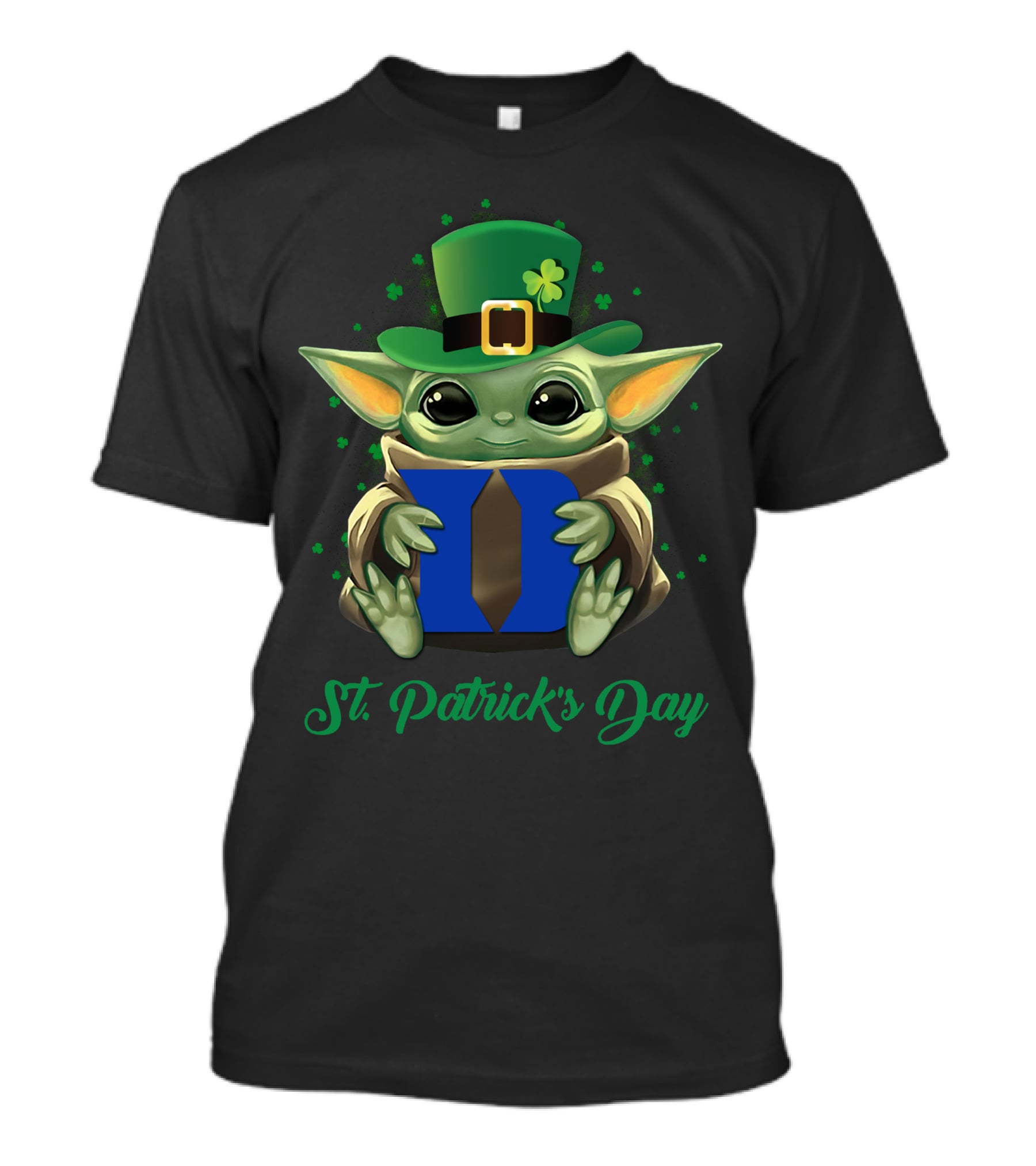 St. Patrick's Day Duke Blue Devils Baby Yoda T-Shirt