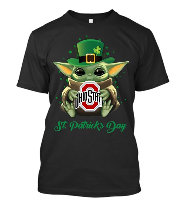 Ohio State Buckeyes Baby Yoda St. Patrick's Day T-Shirt