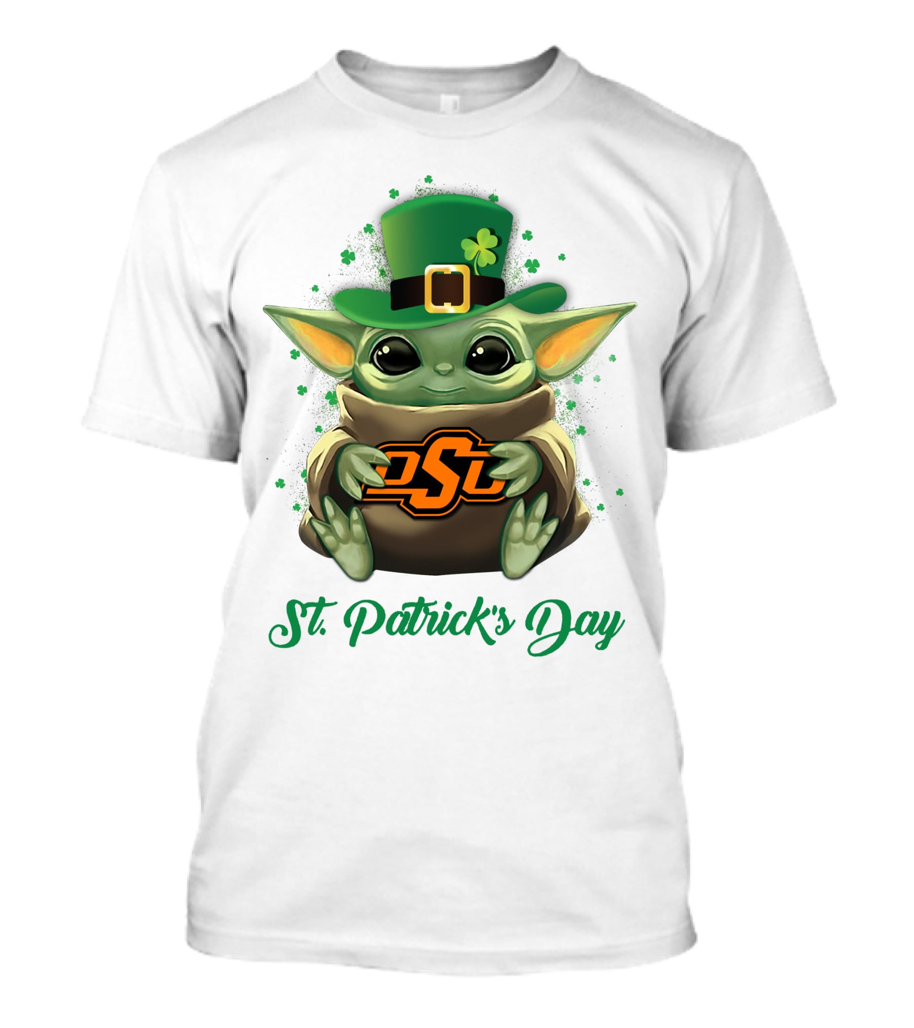 Oklahoma State Cowboys Baby Yoda St. Patrick's Day T-Shirt