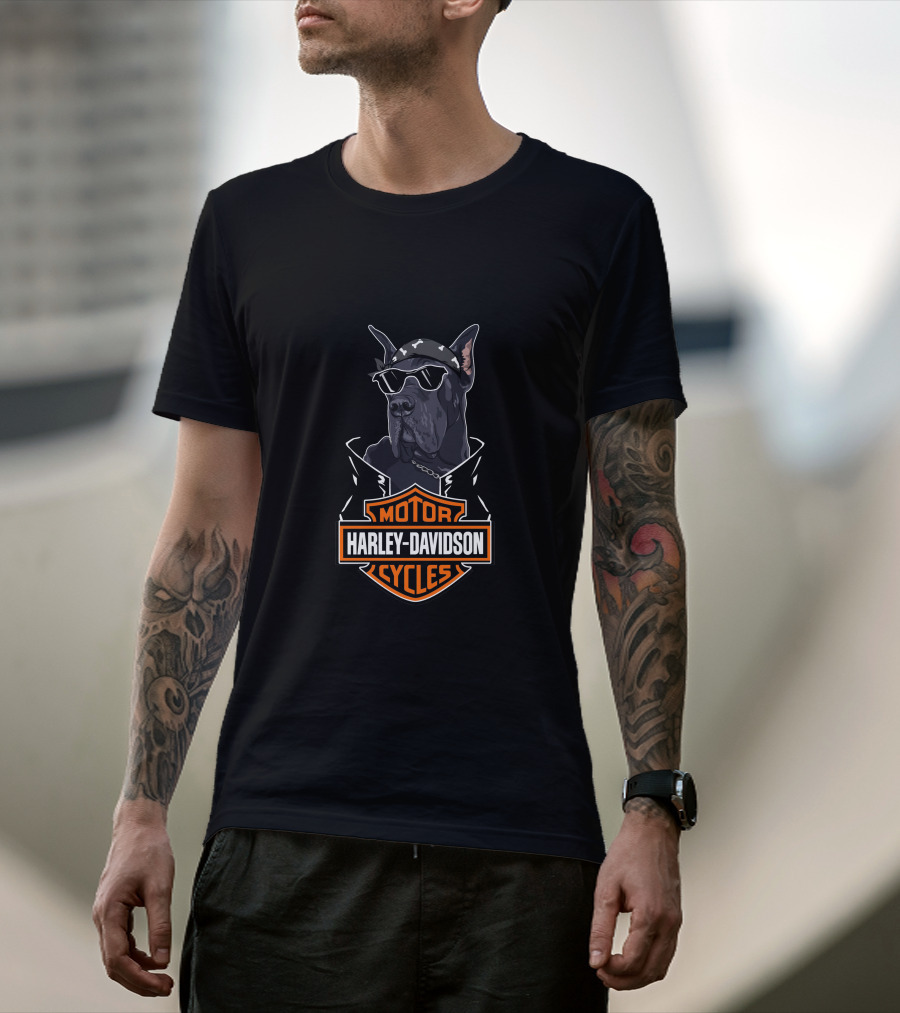 Harley Davidson Great Dane Motorcycle Cycles T-Shirt