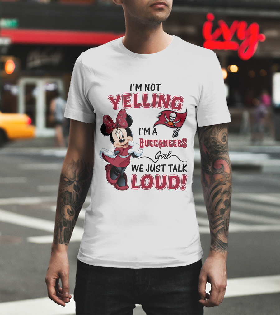 Tampa Bay Buccaneers Minnie Mouse Yelling Girl Loud  T-Shirt