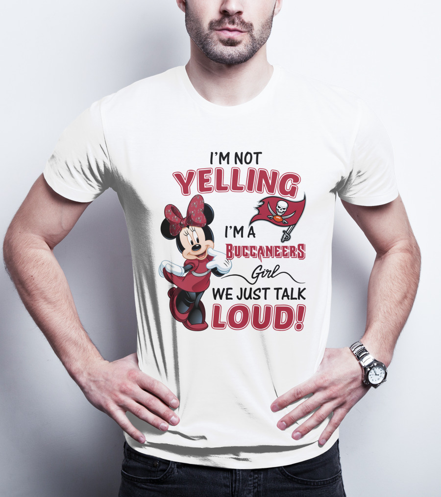 Tampa Bay Buccaneers Minnie Mouse Yelling Girl Loud  T-Shirt